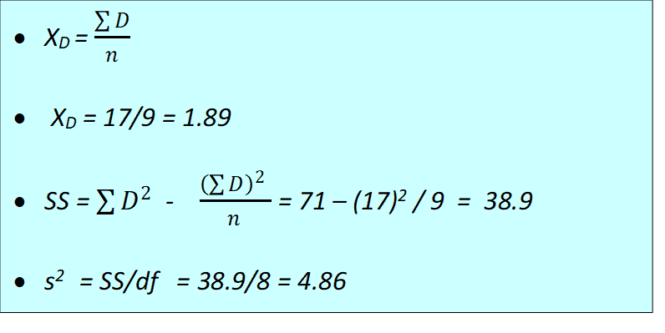 t-test : Two Related Samples > Matistics
